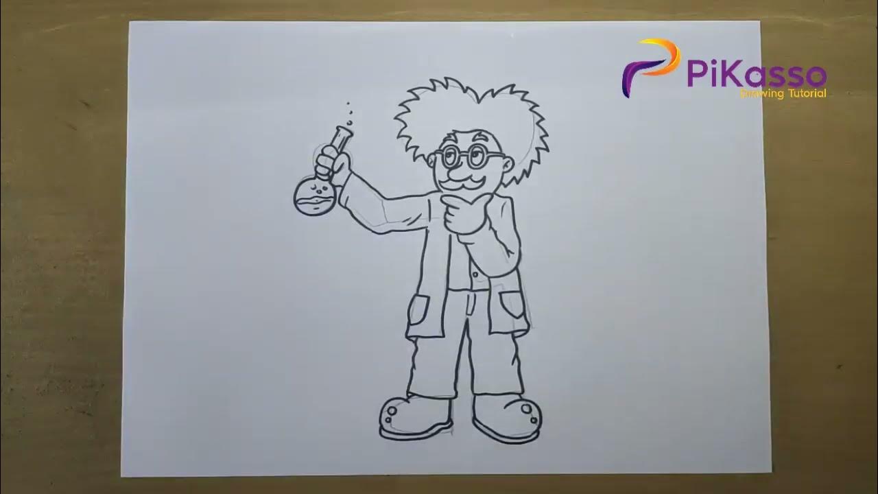 How to Draw a Scientist Easy step by step - YouTube