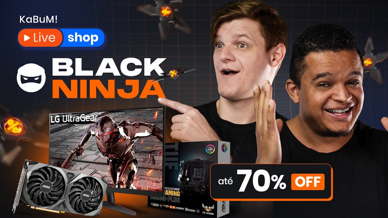 #KABUMLIVESHOP 11/06 🔥 ESPECIAL BLACK NINJA 🚀 Ofertas EXCLUSIVAS em HARDWARE e PERIFÉRICOS - YouTube