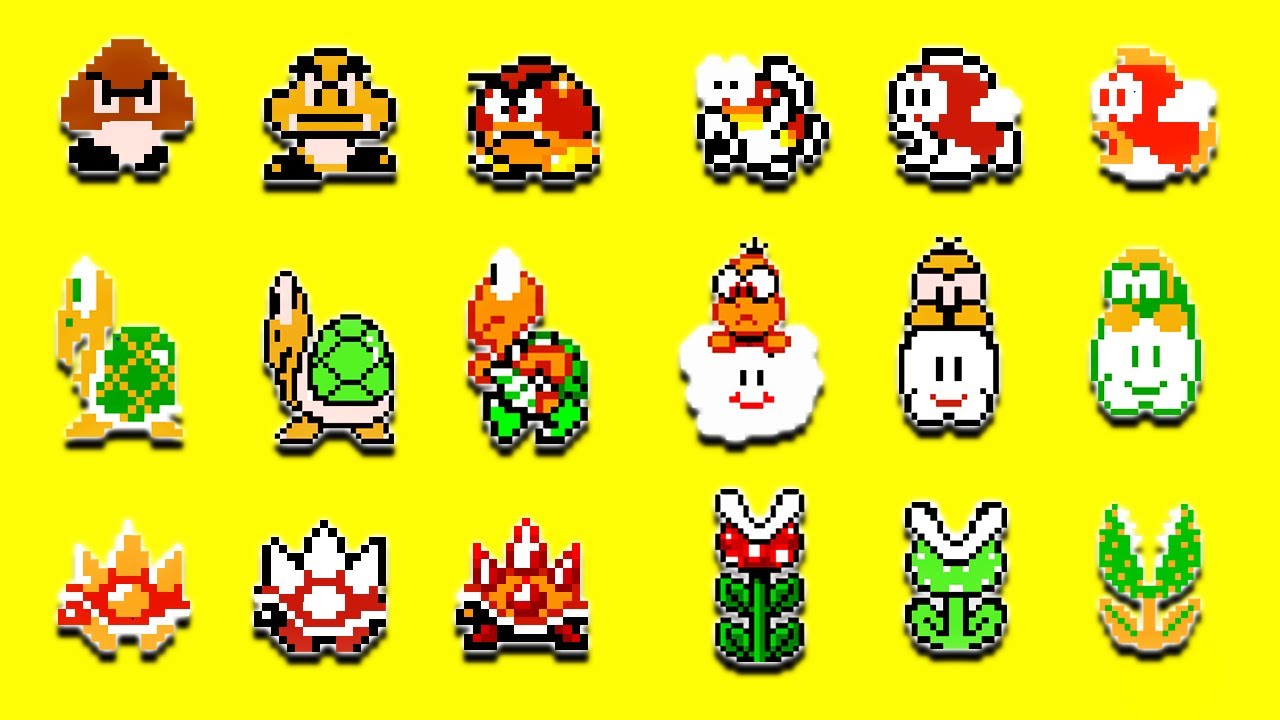 Super Mario Maker 2 - Super Mario 3D World (All ENEMIES) - YouTube