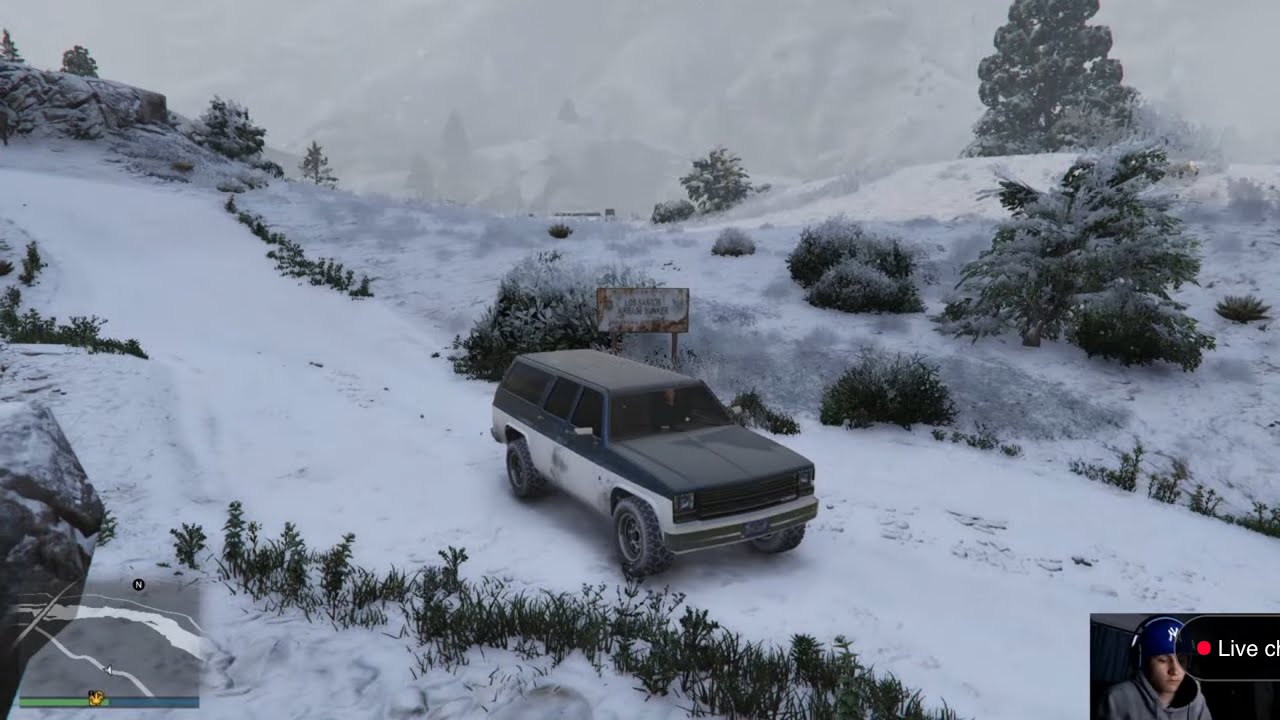 RAW LIVE GTAV IT'S SNOWING!!! geting things done going to hit the back ...