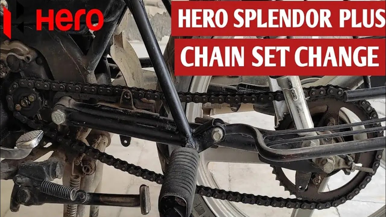 HERO SPLENDER+ CHAIN SPROCKET FITTING !! HERO SPLENDOR PLUS CHAIN ...