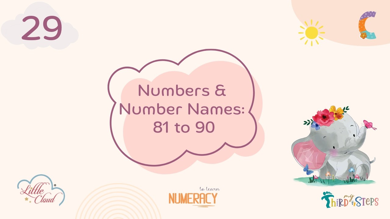 Little Cloud | Numbers and Number Names: 81 to 90 | My Third Steps ...