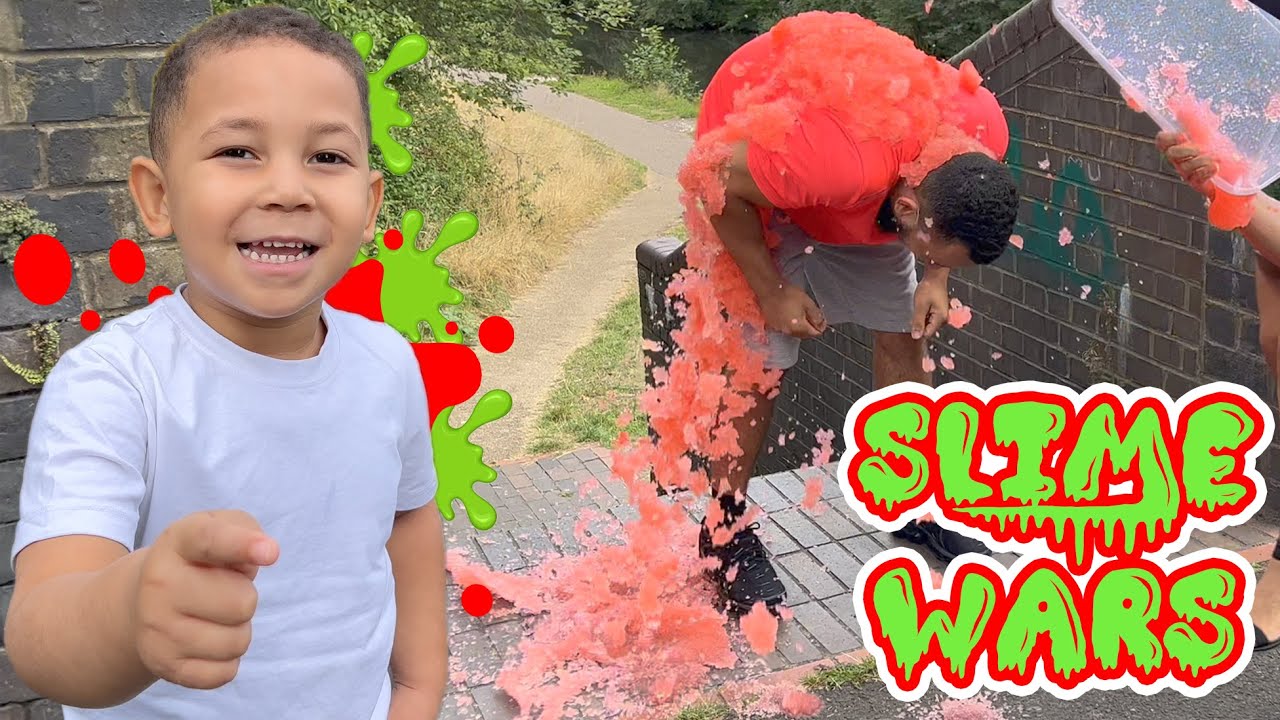 YOU GOT SLIMED! THROWING SLIME ON DADDY | MAY THE PRANK WARS BEGIN 😂🥳 ...