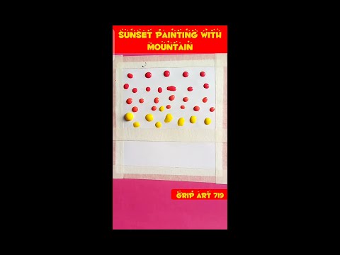 sunset scenery painting with poster colours / sunset landscape painting easy