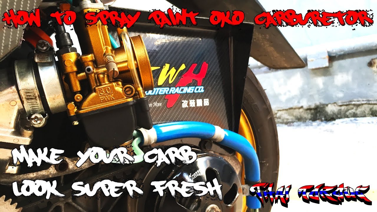 How To Spray Paint 2 Stroke Scooter Carburetor - YouTube