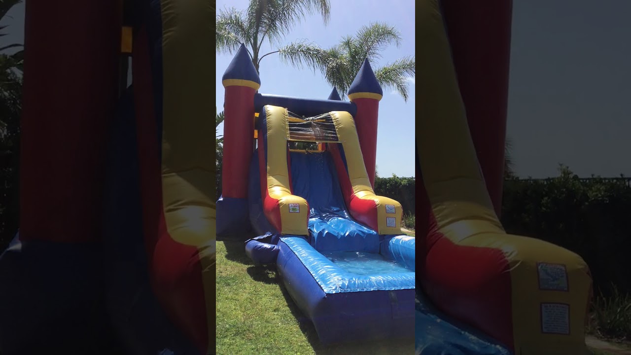Cool water slide. Hanging out with friends. - YouTube
