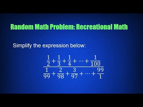 Random Math Problem: Recreational Math - YouTube