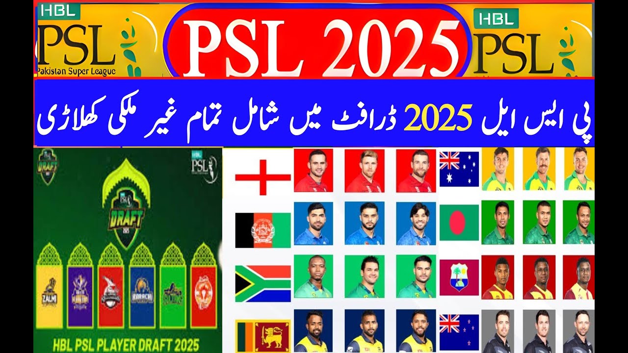 Psl 2025 Darft All Foreign players|Foreign Players List for psl 10|Supersport786 - YouTube