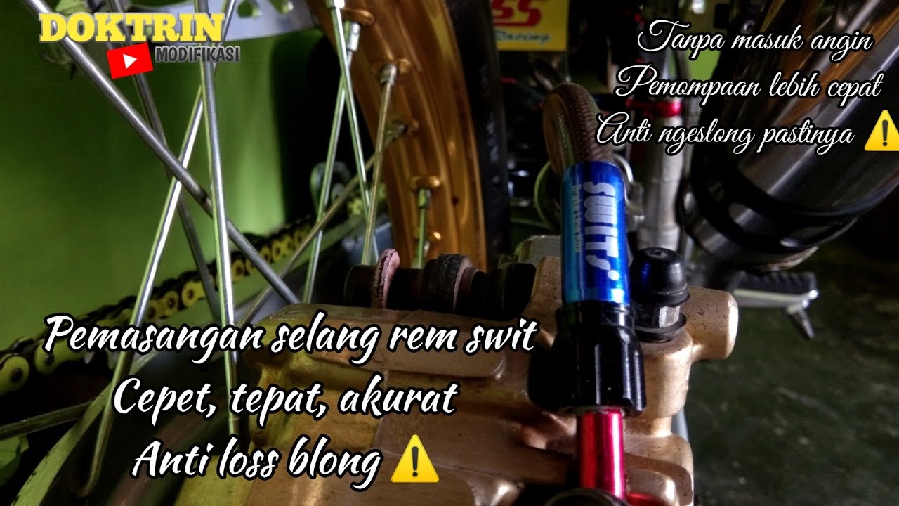 Pasang selang rem swits || selang rem swits 60cm belakang ninja r - YouTube