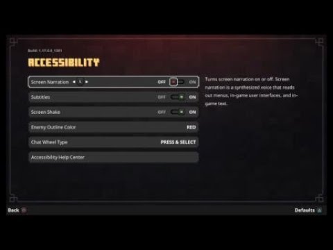 How to turn On Off Screen Naration Voice Talking Minecraft Dungeons Ui Story