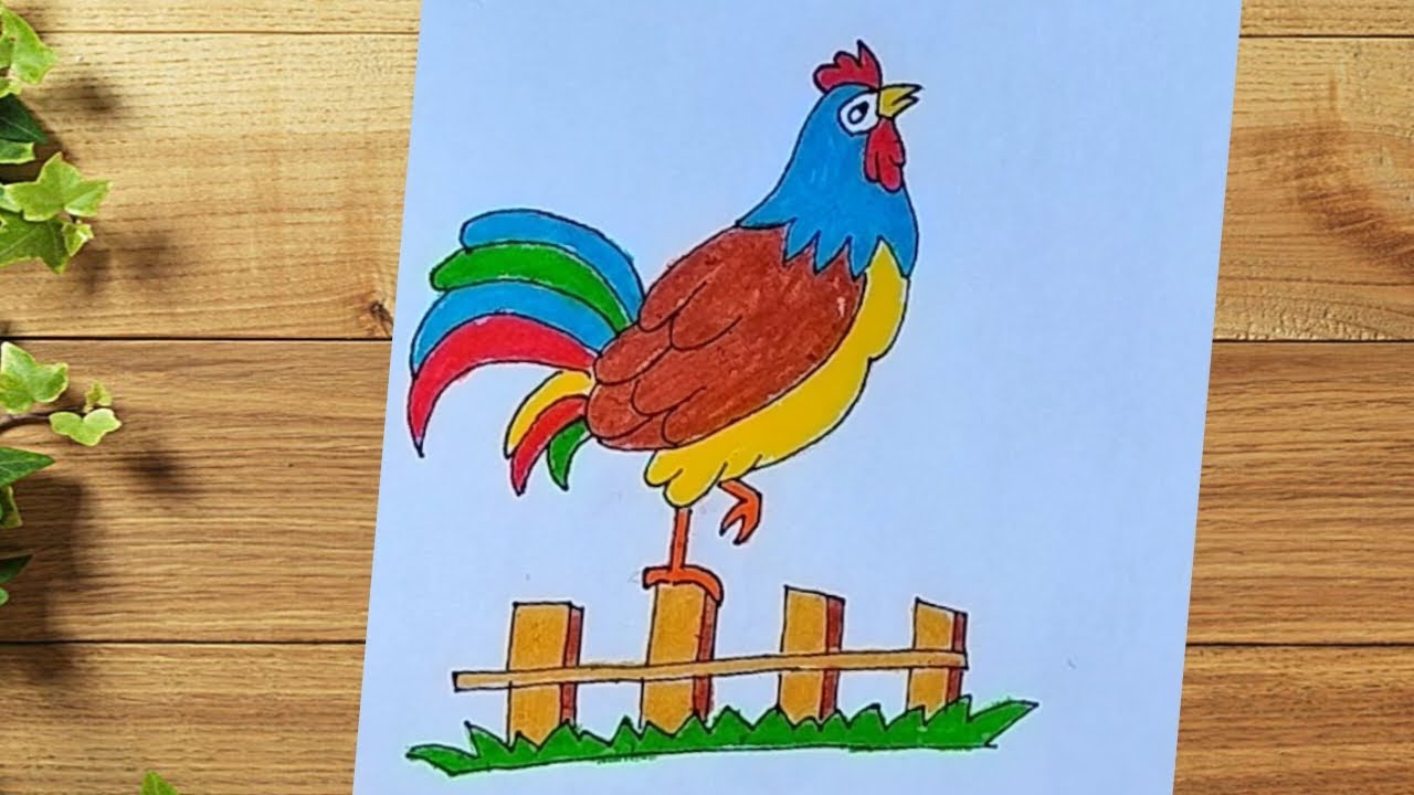 How to draw a rooster//how to draw a cock step by step//rooster drawing ...