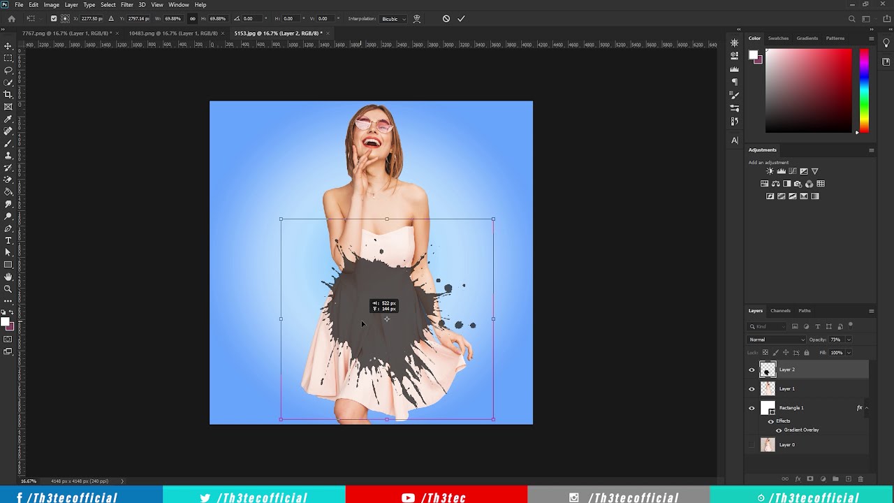 How to design a Splatter Effect in an easy way using Photoshop - YouTube