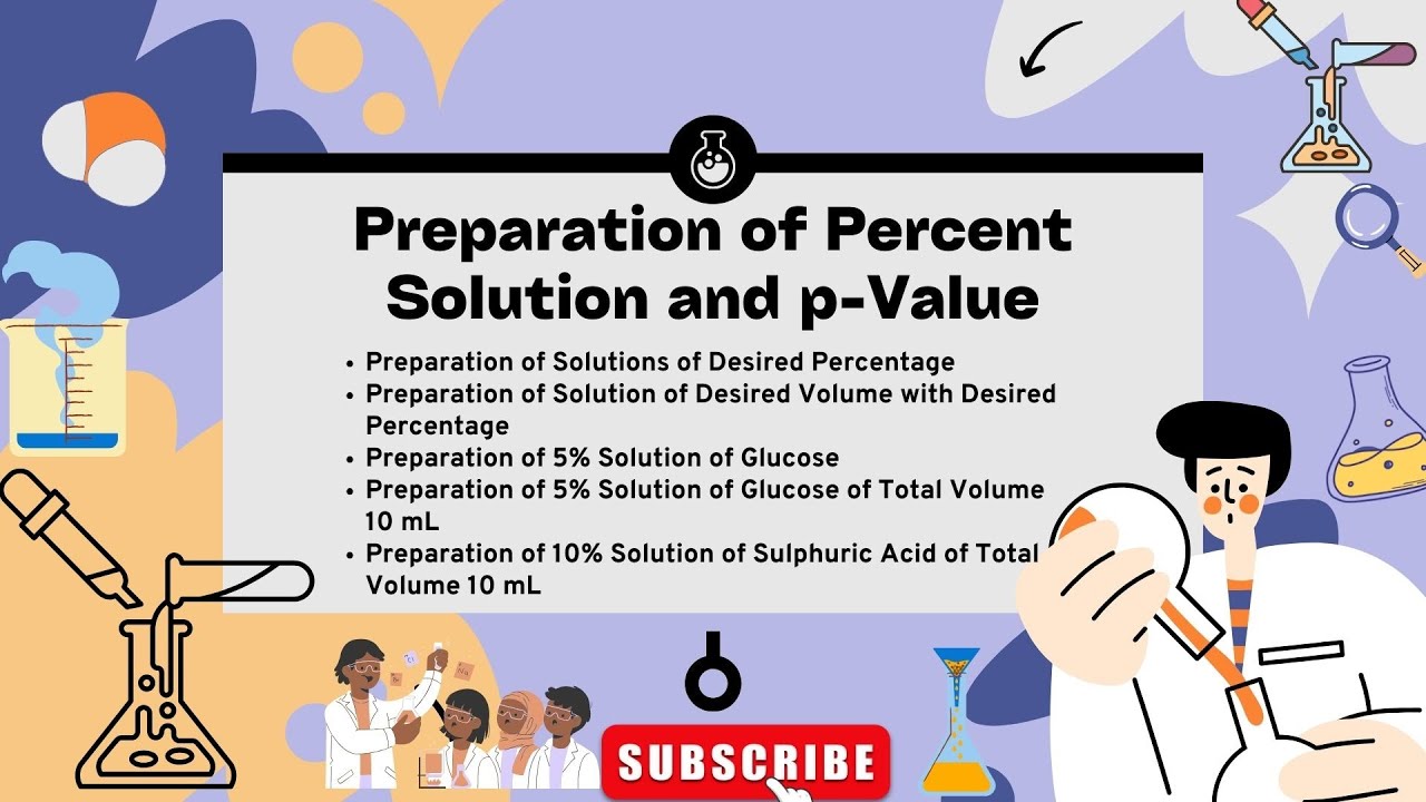 Lecture#5 (d) Preparation of Percent Solution and p-Value - YouTube
