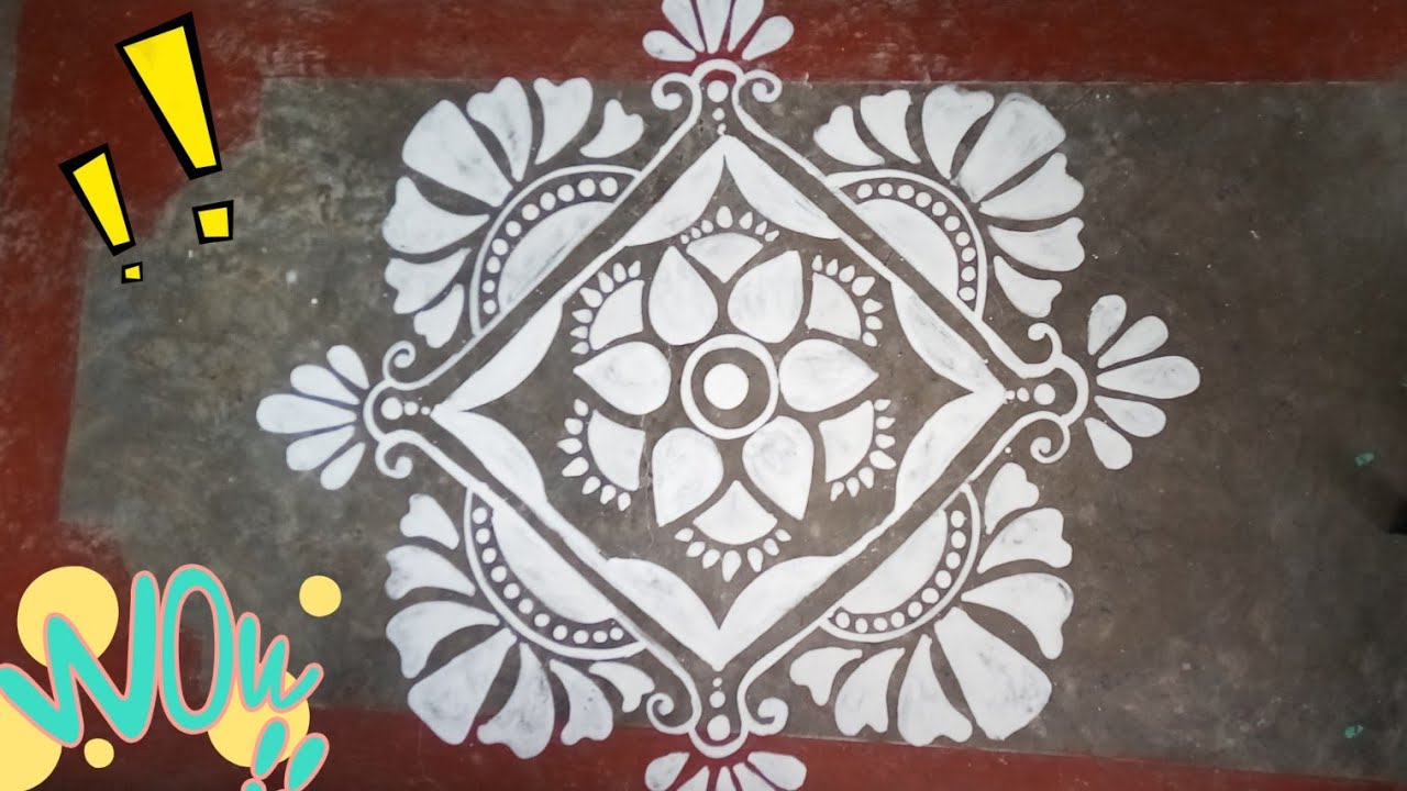 Beautiful Alpona for Puja Room/ Prayer Room. By Art of TULI - YouTube