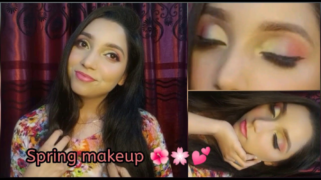 Spring Inspired Makeup look 💕 - Spring Pinky makeup tutorial 🌺🌸 - YouTube