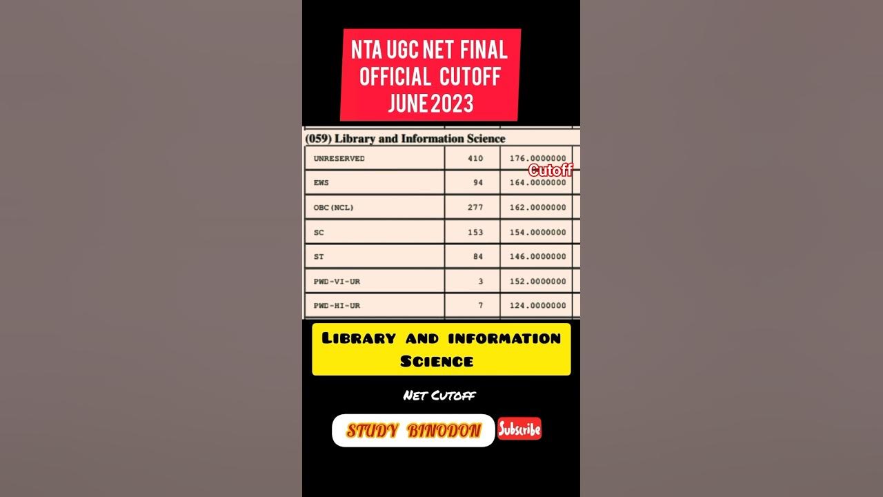 ugc net library and information science June 2023 final official cutoff /ugc net cutoff 2023 # ...