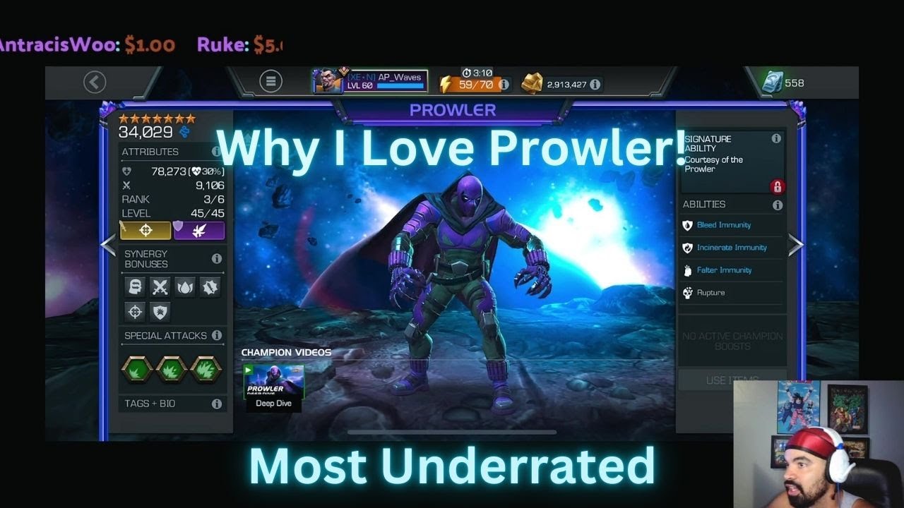 How I Play Prowler & Why I Love This Champion! - Marvel Contest of ...