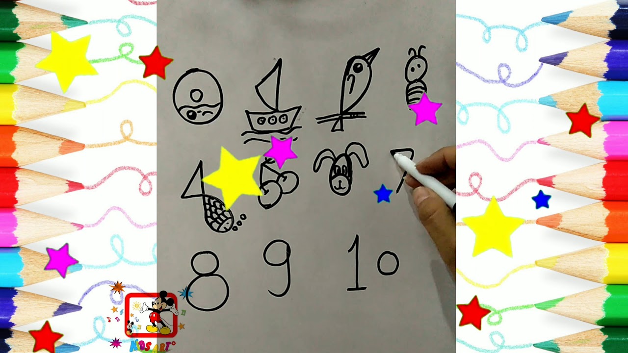 How to Draw Anything From Numbers/Easy 10 Drawing From Numbers For Kids ...