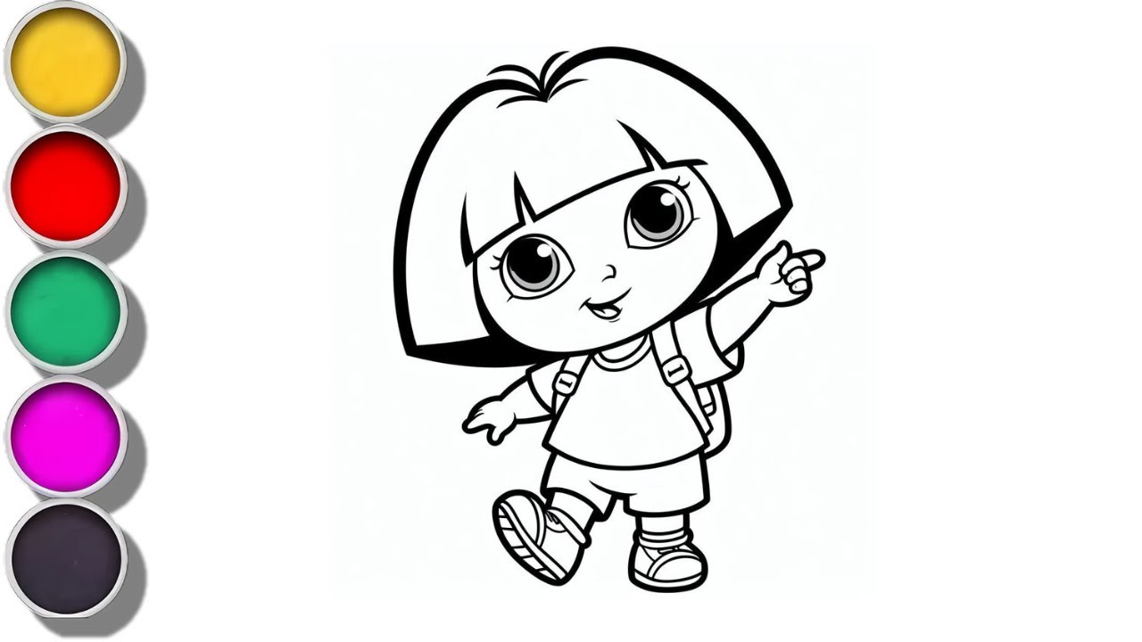 How To Draw Dora the Explorer Easy Step by Step/ Toddlers_ Drawing ...