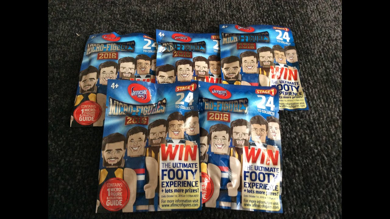 2016 afl micro figures 5 packs - YouTube