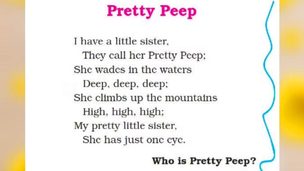 Class-4 || Pretty Peep poem || English Marigold - YouTube