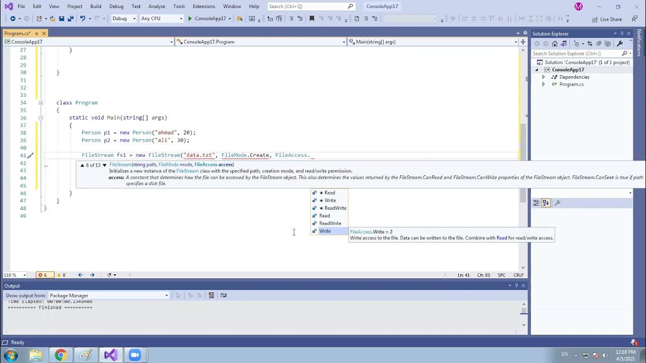 CpE311 CSharp-14-IO Files and Streams-Example1-UML - YouTube