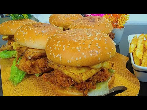Homemade Burger Lab Nuker Zinger Burger Recipe By Mek Kitchen ...