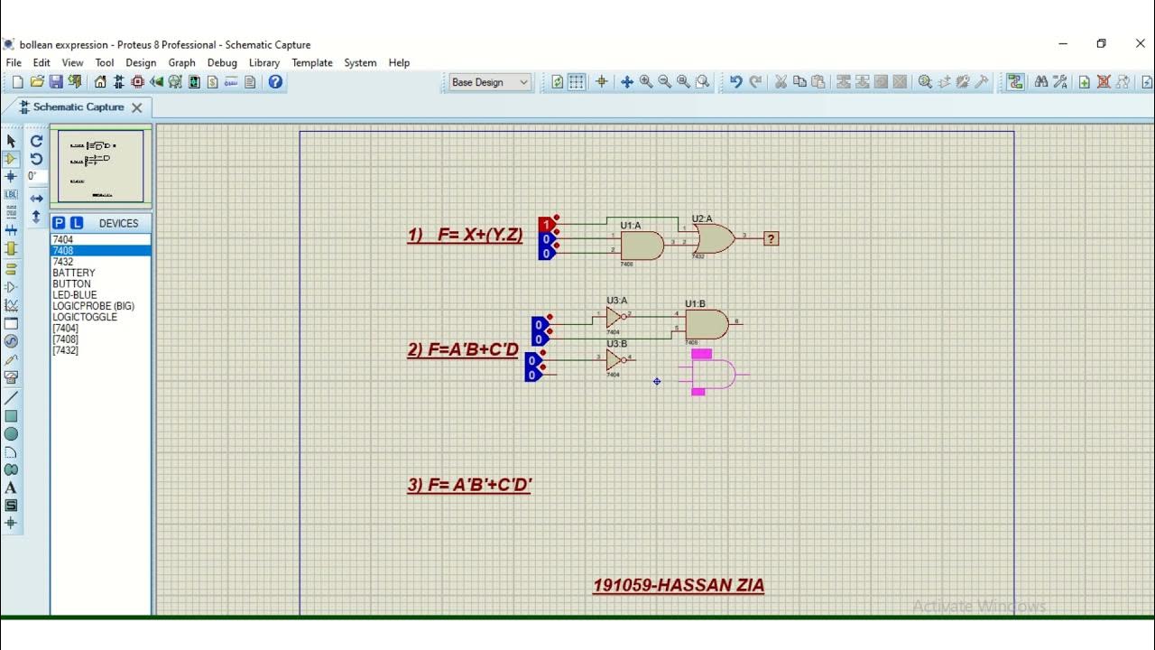 Boolean expression simulation in protious - YouTube