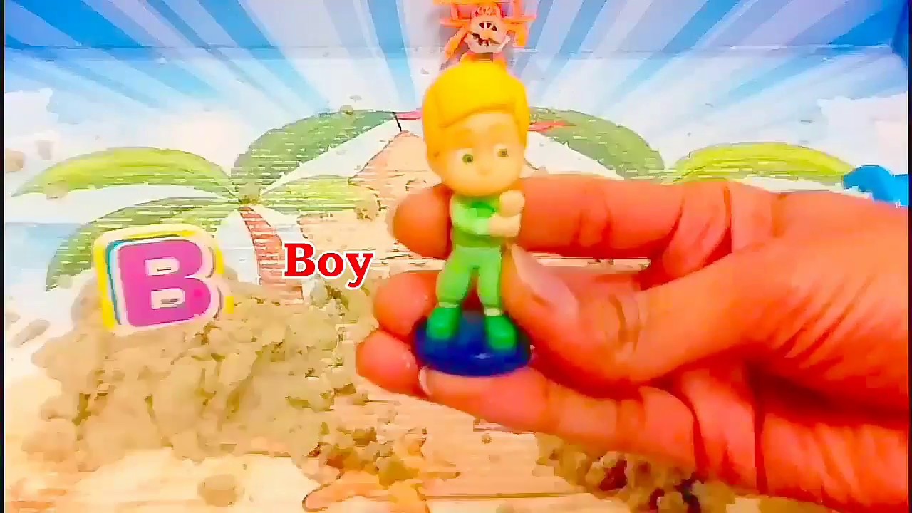 Learn The Alphabet with Surprise Toys and Kinetic Sand - YouTube
