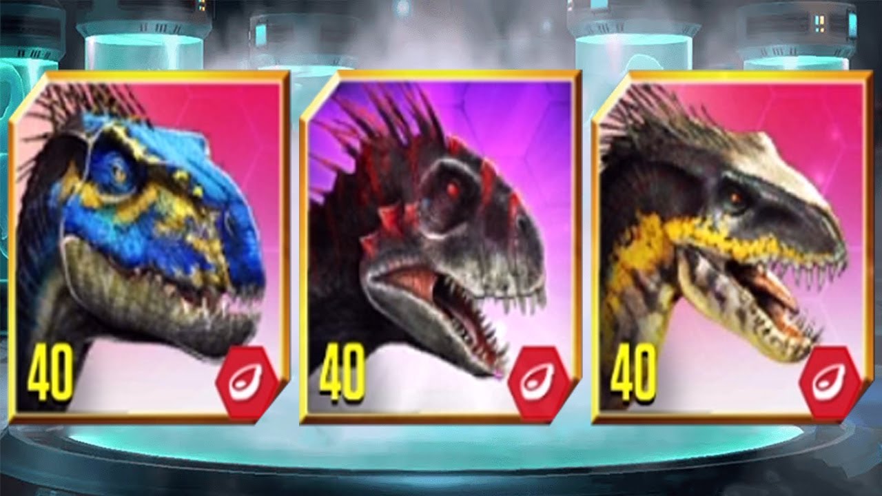 SCORPIUS REX, INDORAPTOR, INDORAPTOR GEN 2 - Jurassic World The Game ...