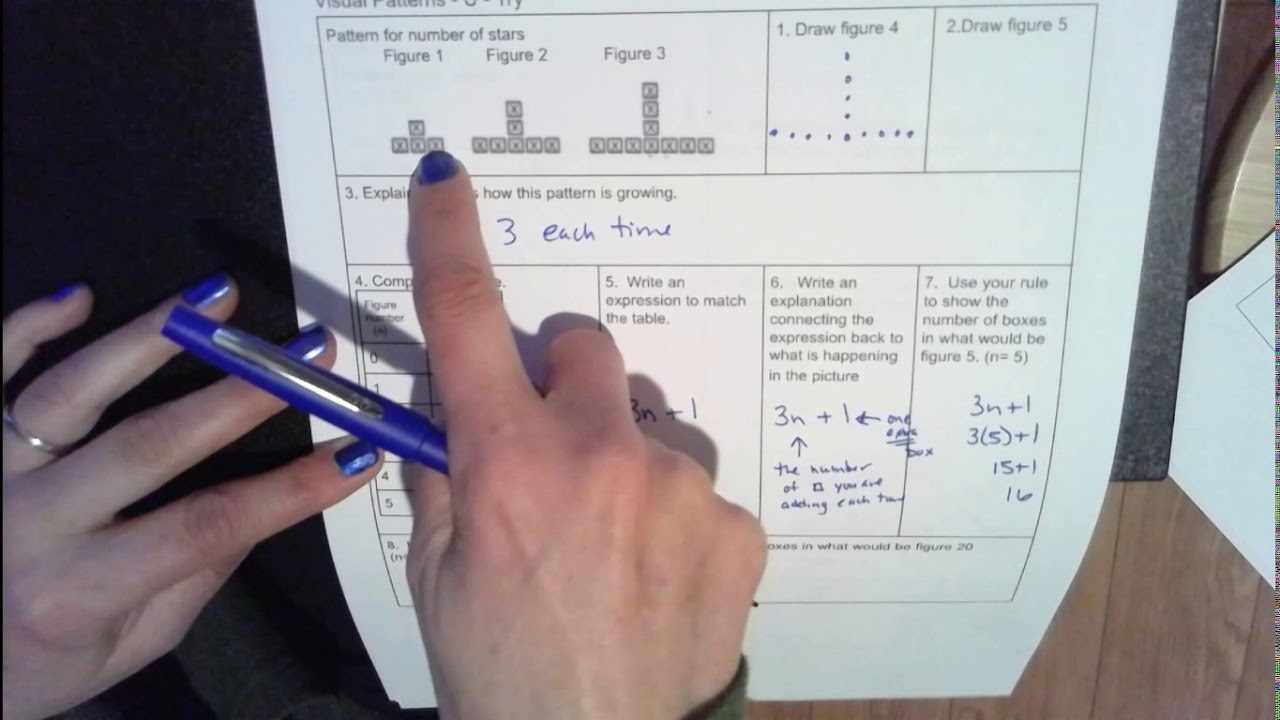 writing expressions from visual patterns - YouTube