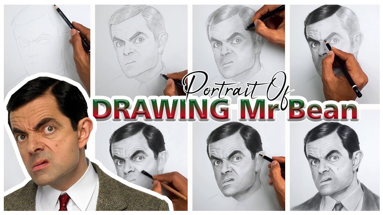 Drawing mr Bean step by step - YouTube