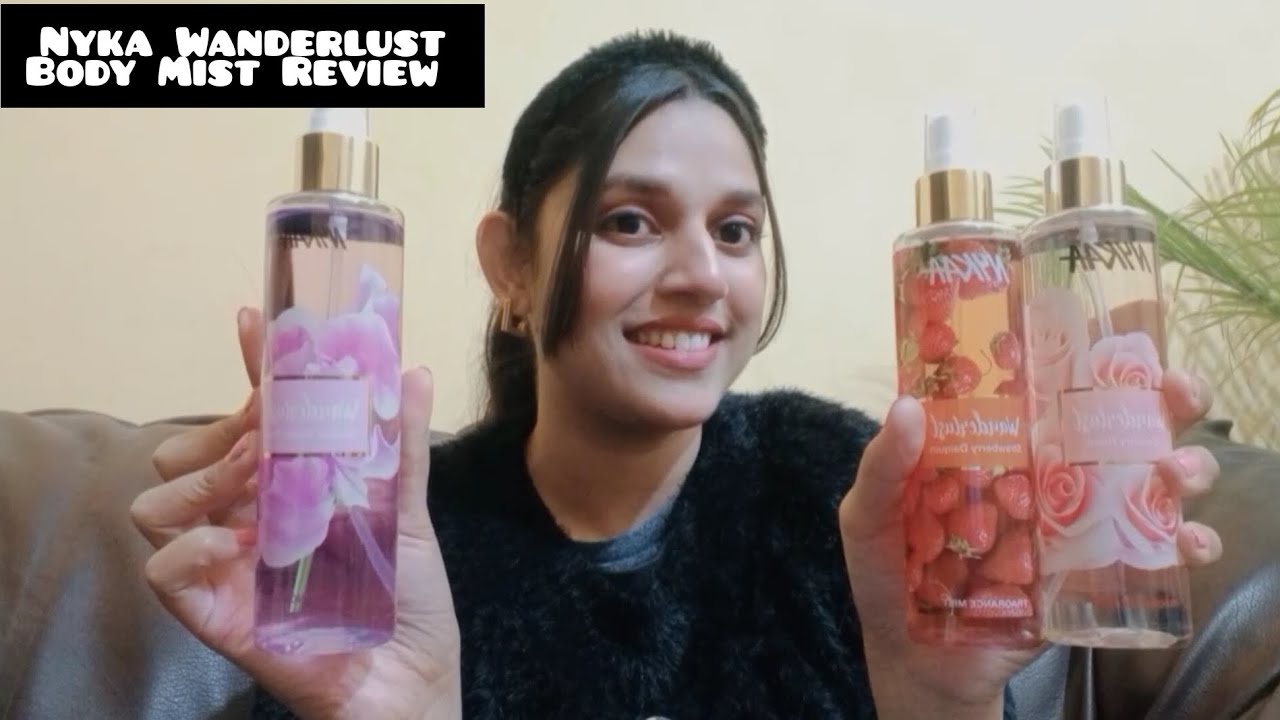 Reviewing Nykaa Wanderlust Body Mist 🍓🌹💮🍎 - YouTube