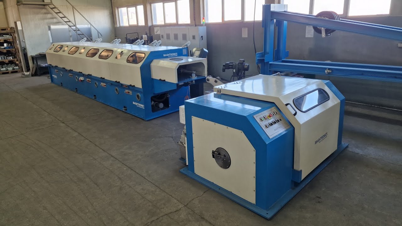 MBK-4/630 wire drawing machine with ribbed cassette. Test in our ...