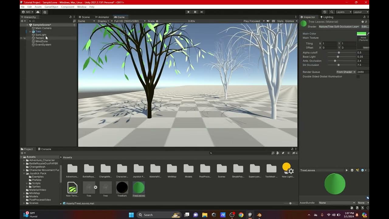 Creating Tree Outside Of Unity & Adding Wind - YouTube