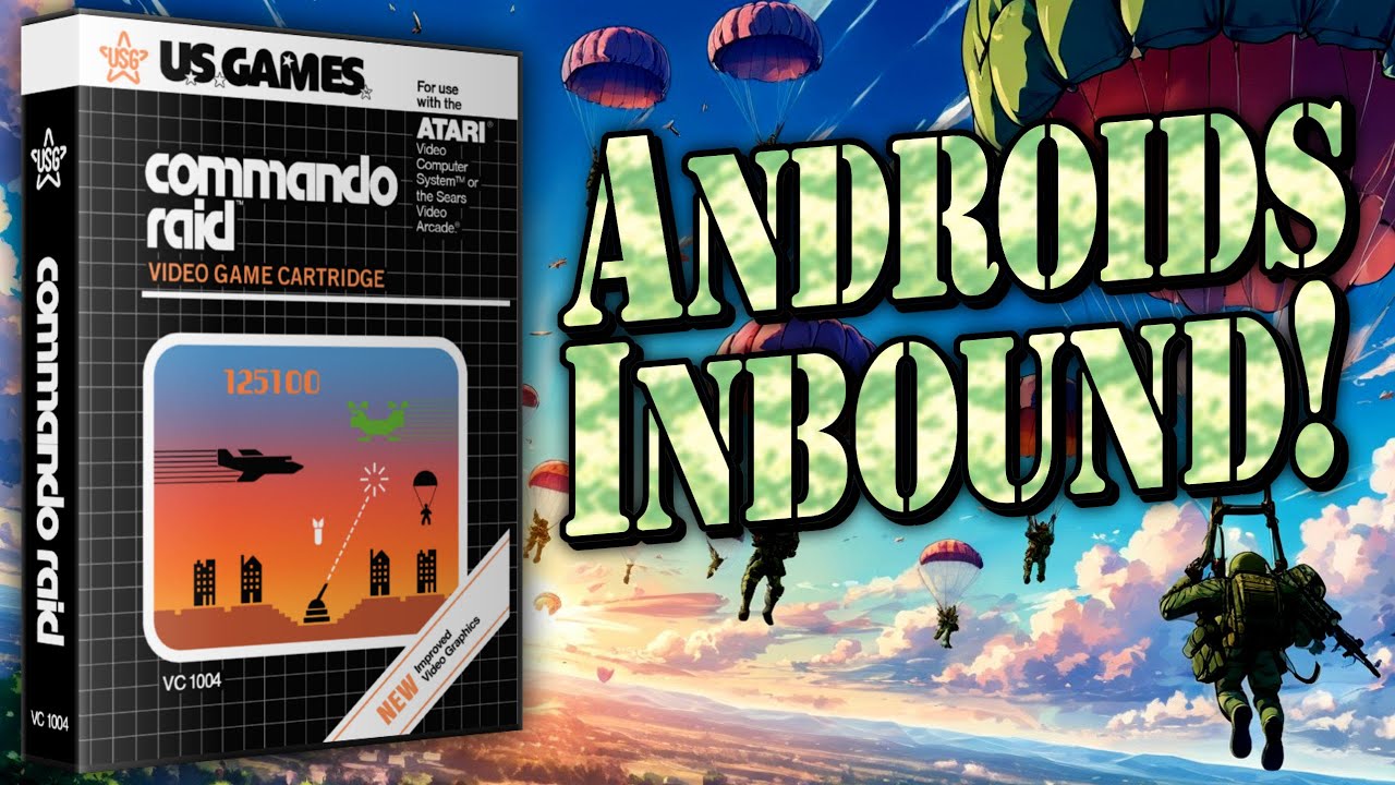 Atari 2600's COMMANDO RAID from U.S. Games | Stop the Unrelenting Android Paratroopers! - YouTube