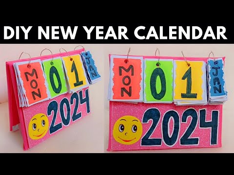 DIY 2024 New Year Calendar making idea with paper at home | Easy to ...