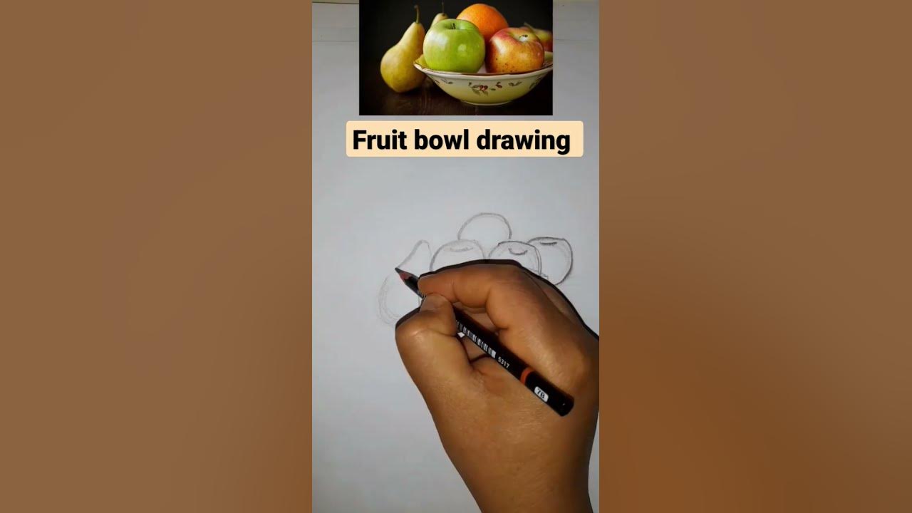 رسم صحن فواكه بقلم الرصاص. - YouTube