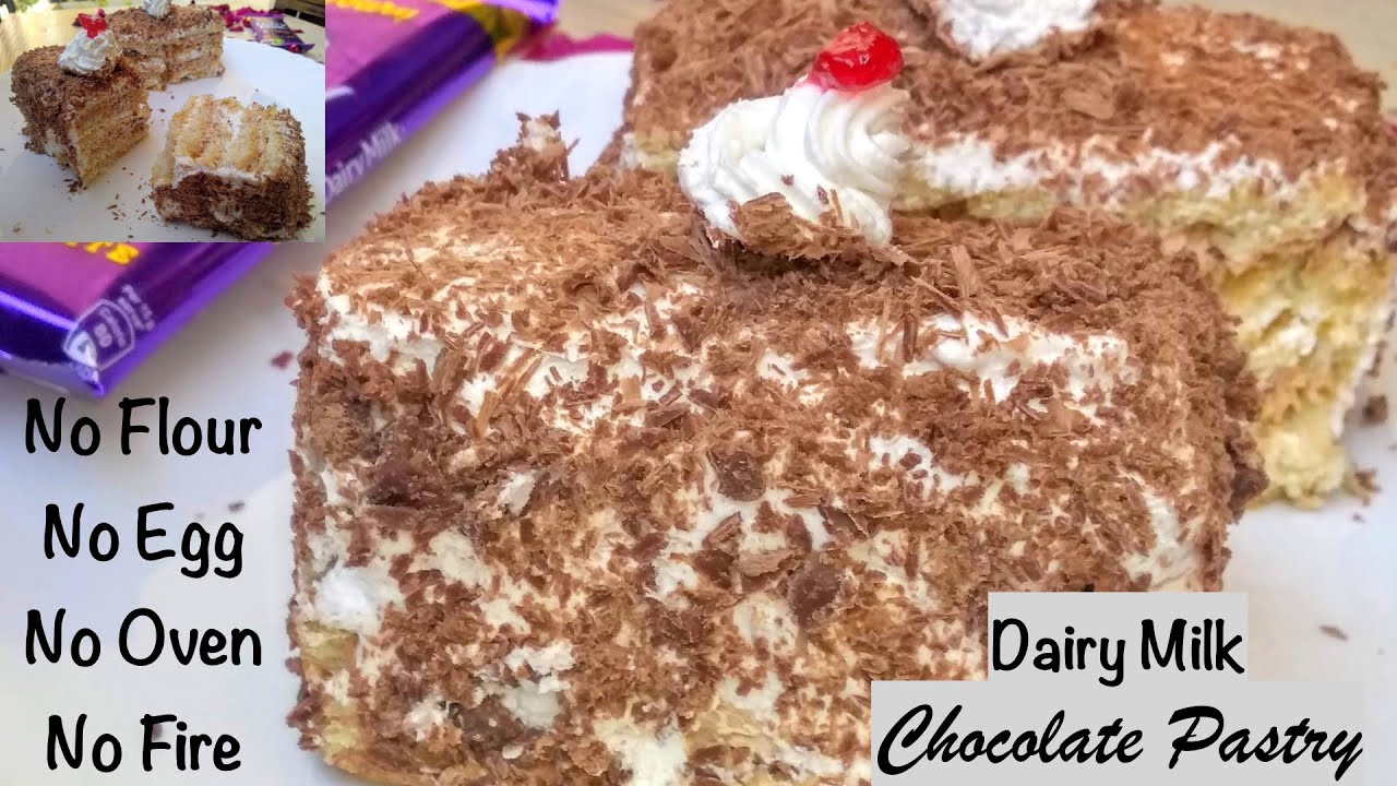 Pastry Recipe |Chocolate pastry in 10 mins Without Egg, Oven, Flour ...