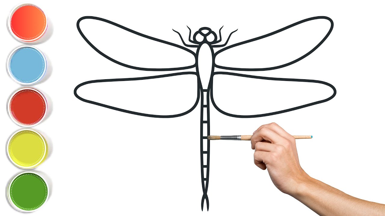 How to Draw a Dragonfly with Ink | Dragonfly Art - YouTube