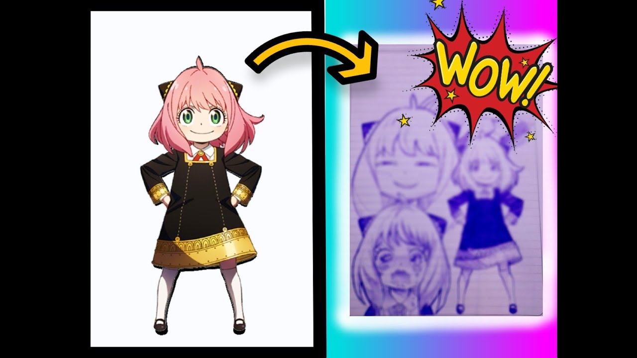 DIBUJO A ANYA FORGER (SPYxFAMILY) SPEED DRAWING, hoy presento el reto ...
