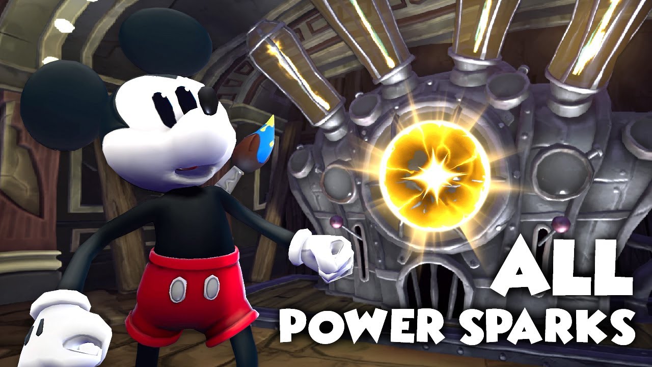 Epic Mickey Rebrushed - ALL 45 Power Spark Locations - YouTube