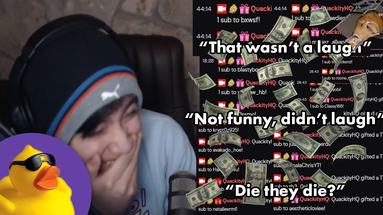 Quackity Gifts 5 Subs for Every Laugh in Media Share - YouTube