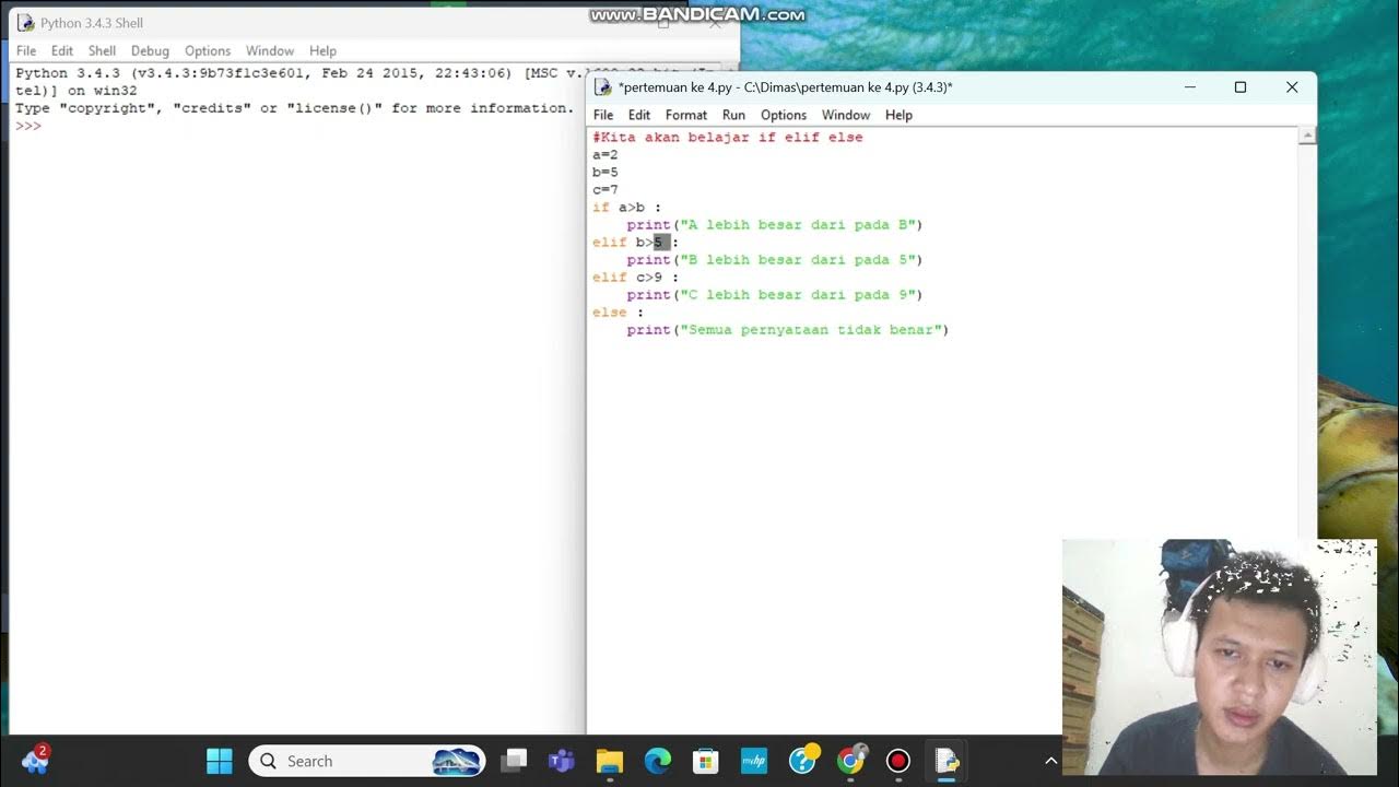 Tugas Terstruktur Pertemuan Ke 4 Pemrograman komputer (IF, ELIF, ELSE) - YouTube