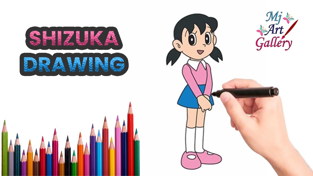 How to draw Shizuka from Doremon step by step easy for kids || Easy ...