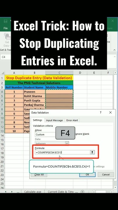Excel Trick: How to Stop Duplicating Entries in Excel. - YouTube