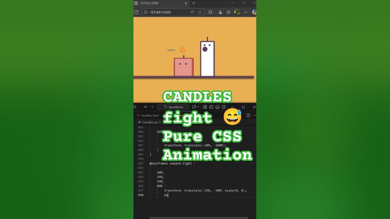 Candles Fight Pure CSS Animation #coding#htmlcssjavascript#python# ...