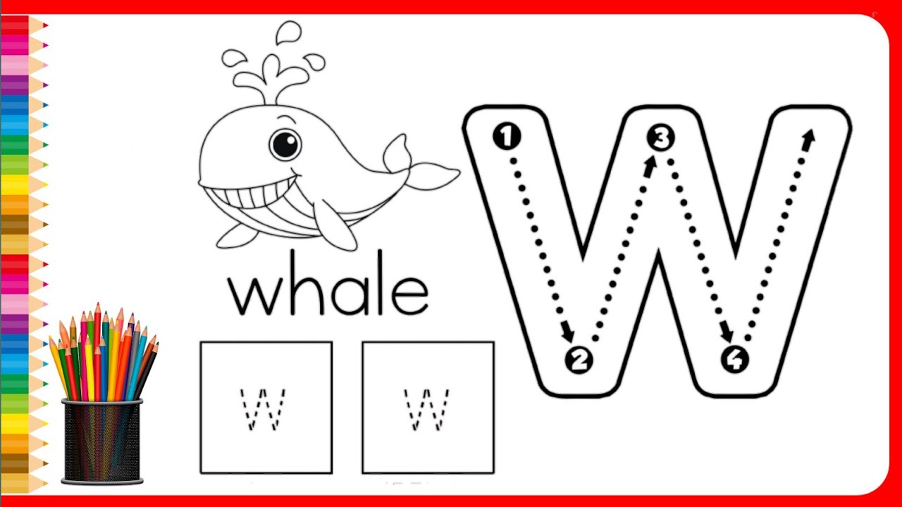 How to write small letters with Dotted letters।w for whale। small ...