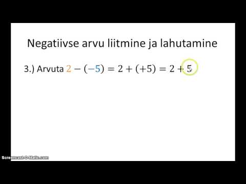 Negatiivse arvu liitmine ja lahutamine