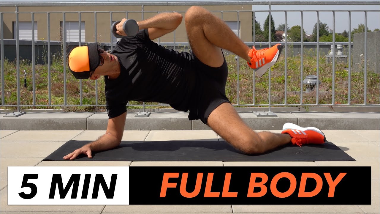 7 DAY CHALLENGE | 5 MIN INTENSE FULL BODY Dumbbell HIIT Workout - With ...